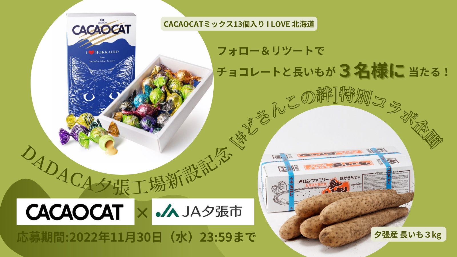 Ja夕張市×cacaocat 「dadaca夕張工場新設記念」 特別コラボキャンペーン 夕張市農業協同組合